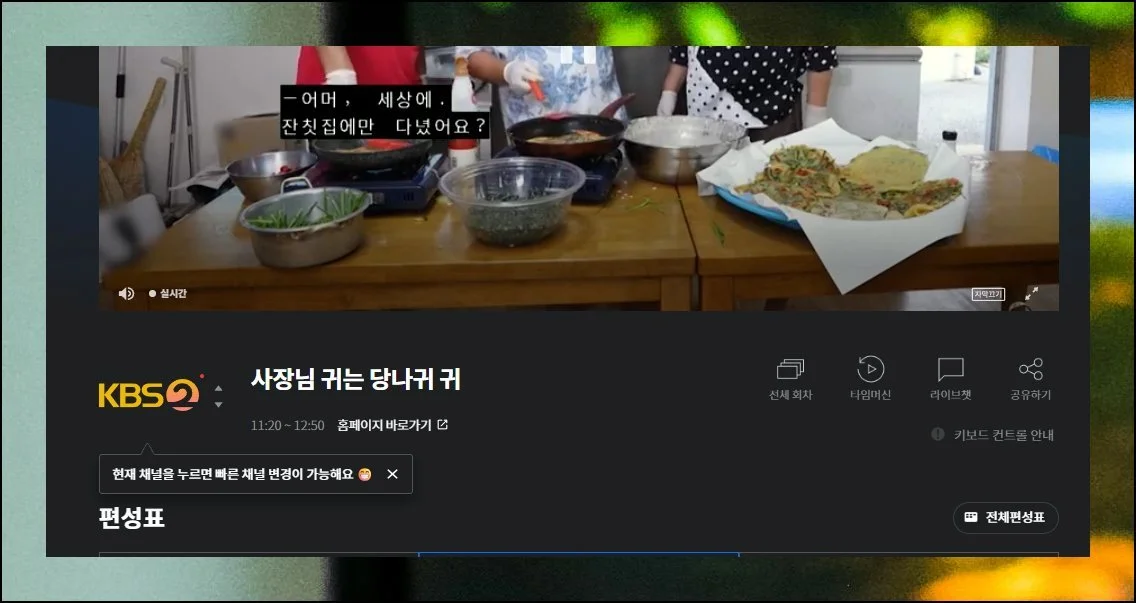 KBS2 TV 실시간 보기 고화질 무료 시청 방법 - 돈키우기